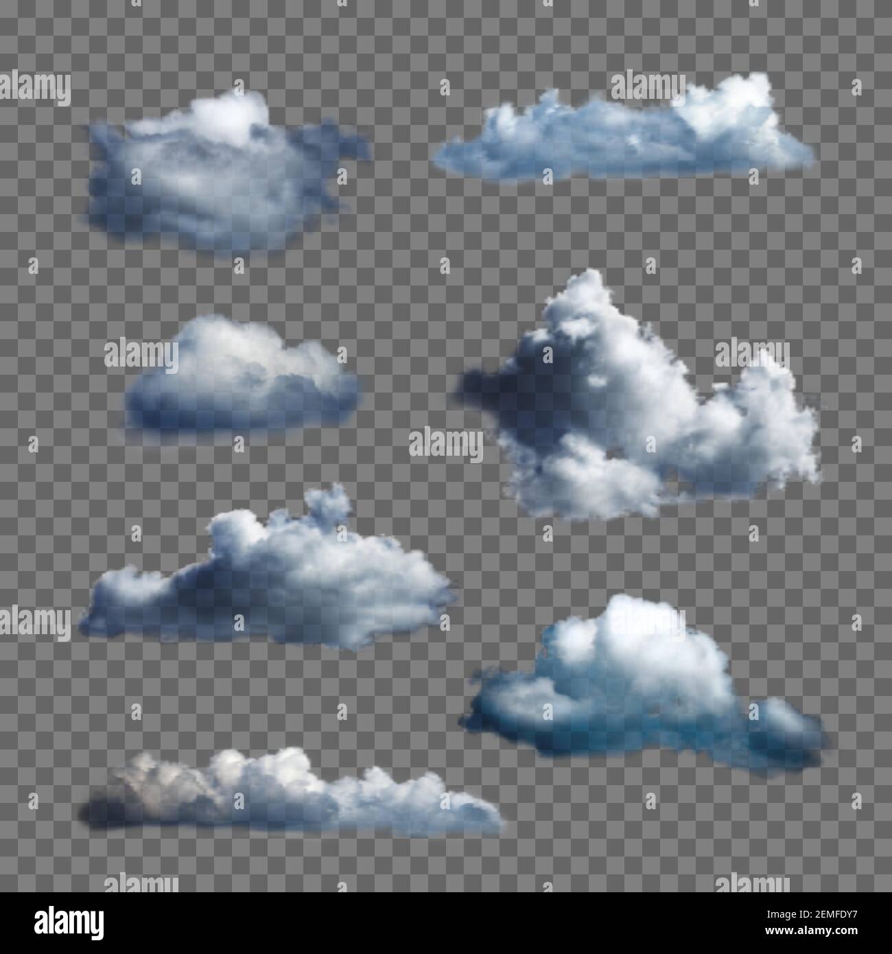 Big set of transparent clouds. Realistic design elements. Template for ...