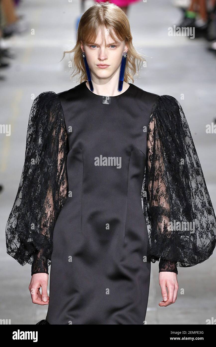 Model Hannah Motler walks on the runway during the Christopher Kane ...