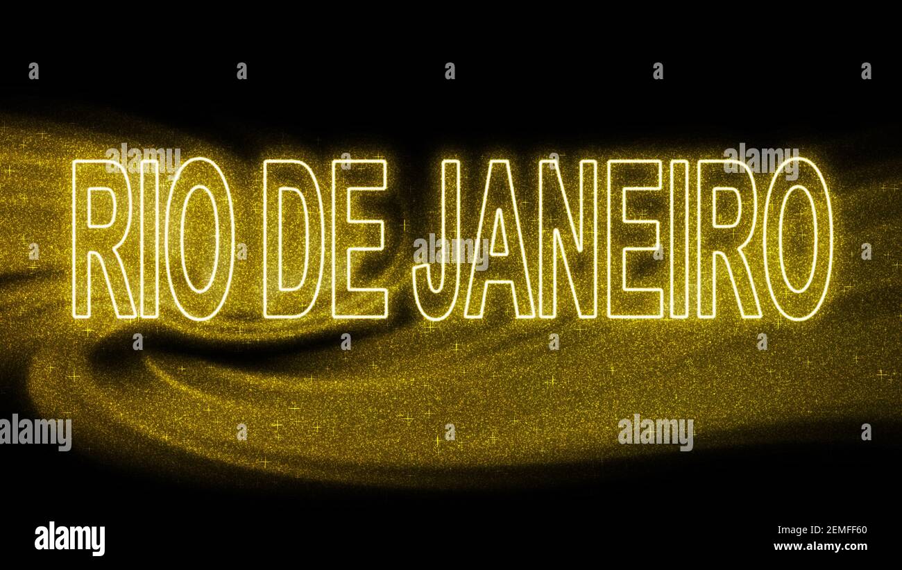 Rio De Janeiro Gold glitter lettering, Rio De Janeiro Tourism and ...