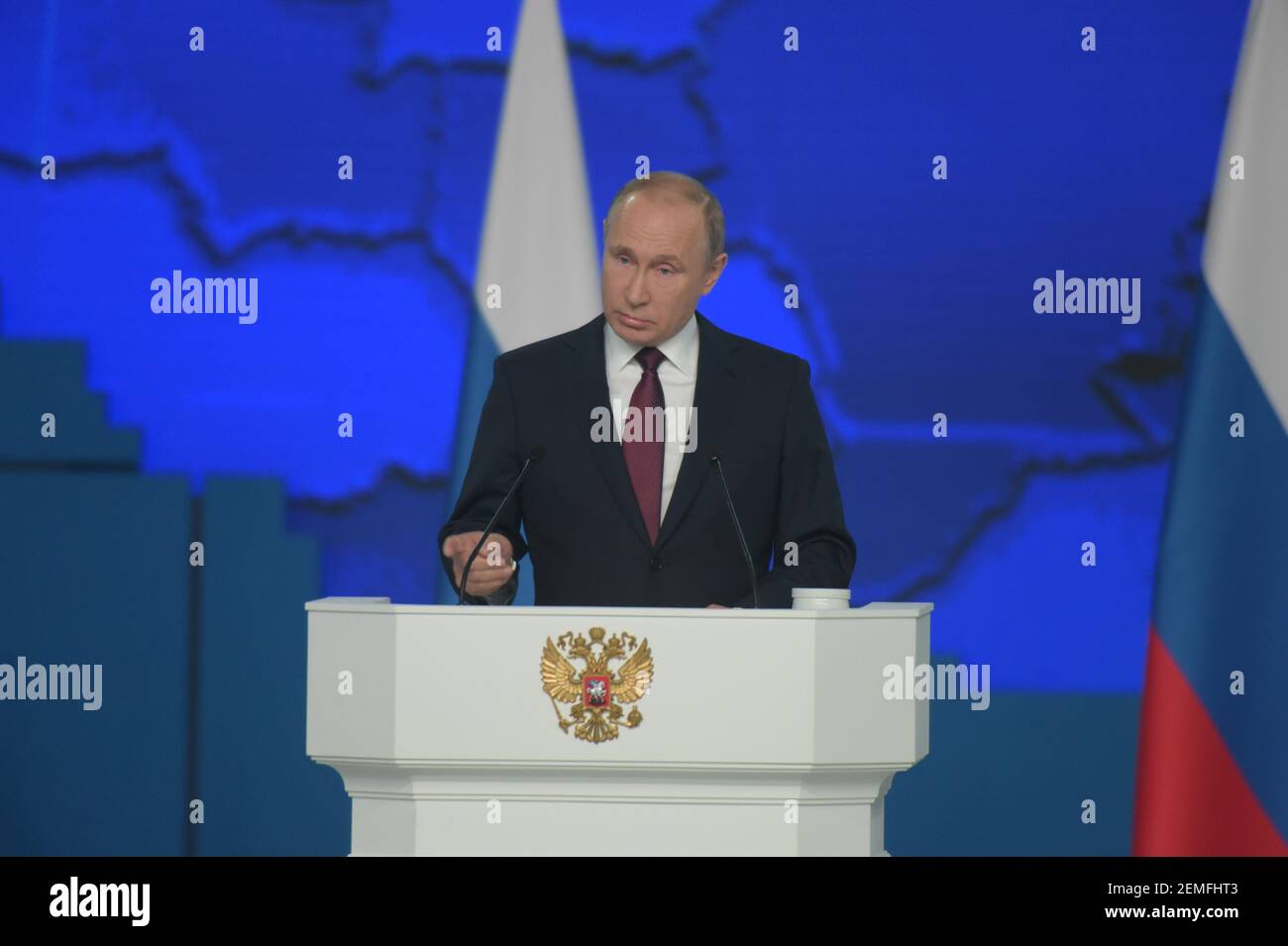 Russian President Vladimir Putin is delivering his annual Presidential ...