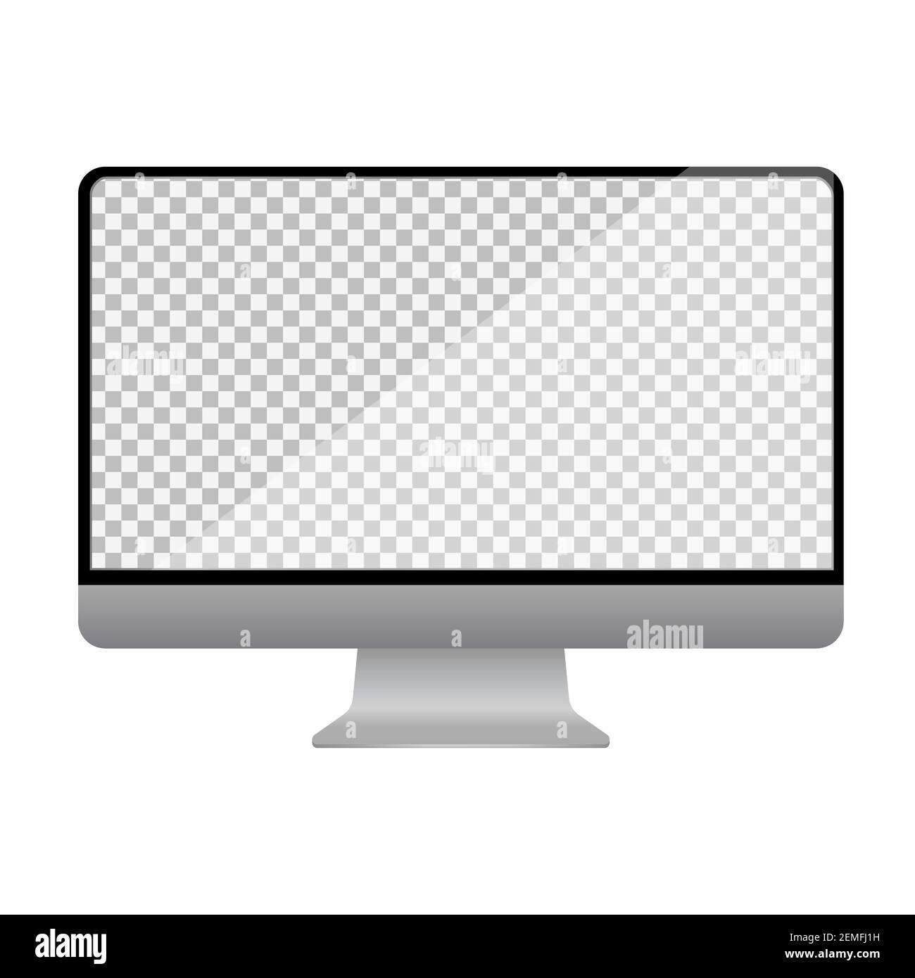 Realistic computer monitor with blank screen for you design. Vector ...