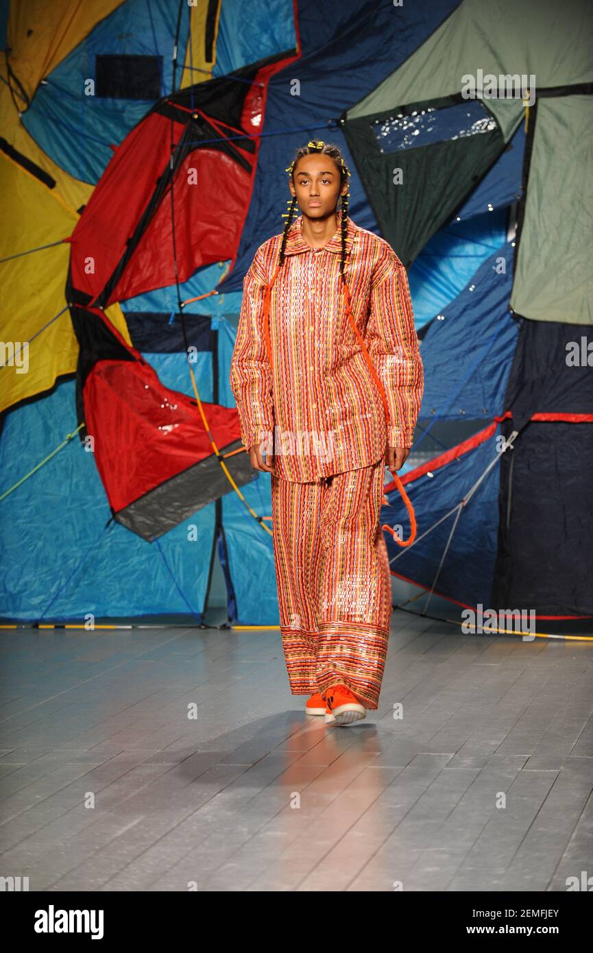 (2/19/2019) A model seen showcasing a design during the Bethany ...