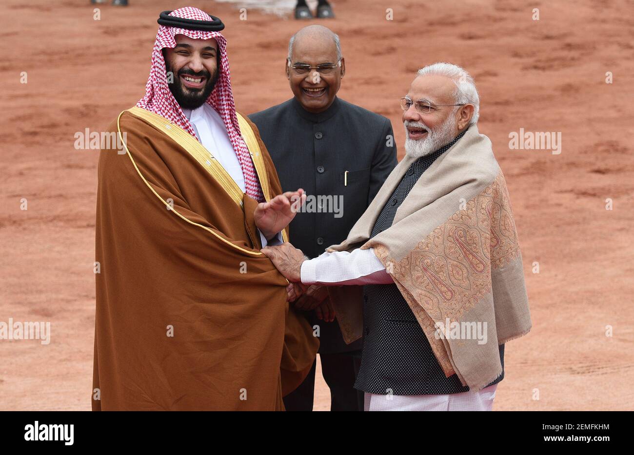 NEW DELHI, INDIA - FEBRUARY 20: President Ram Nath Kovind looks on as Prime Minister Narendra ...