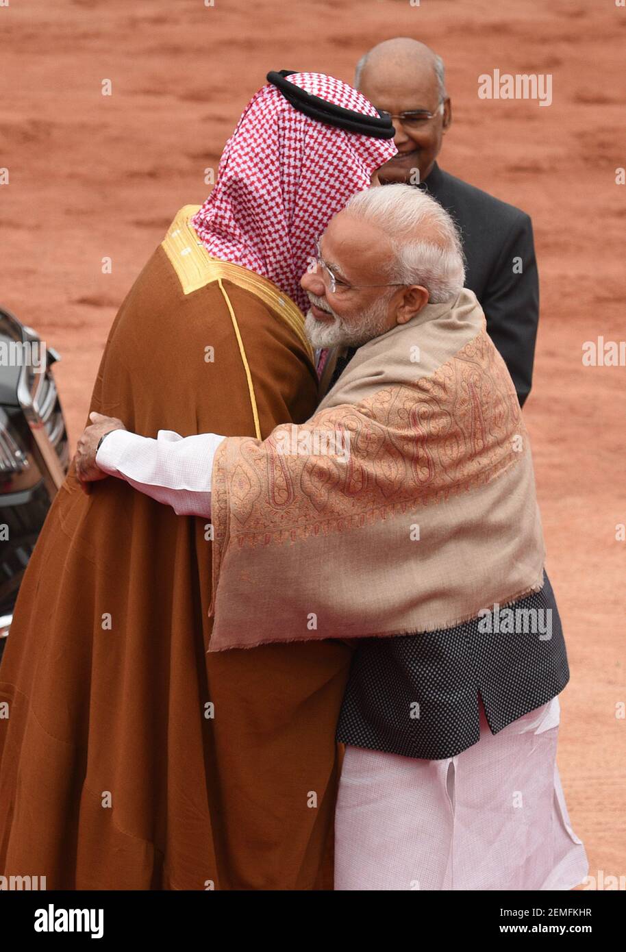 NEW DELHI, INDIA - FEBRUARY 20: President Ram Nath Kovind looks on as Prime Minister Narendra ...