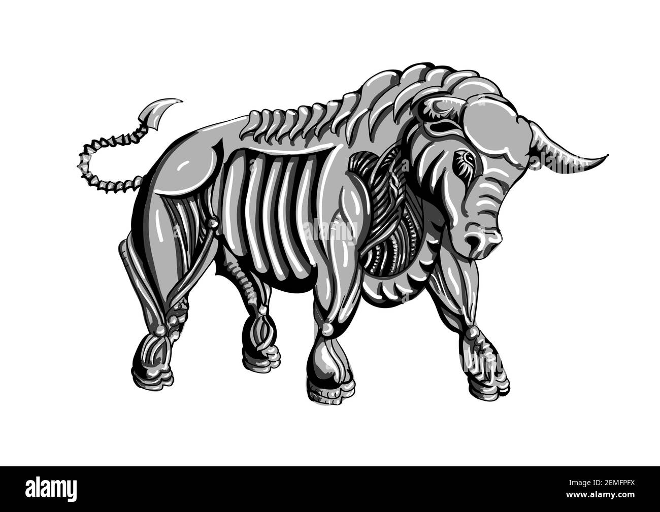 abstract bull isolated on white background Stock Vector Image & Art - Alamy