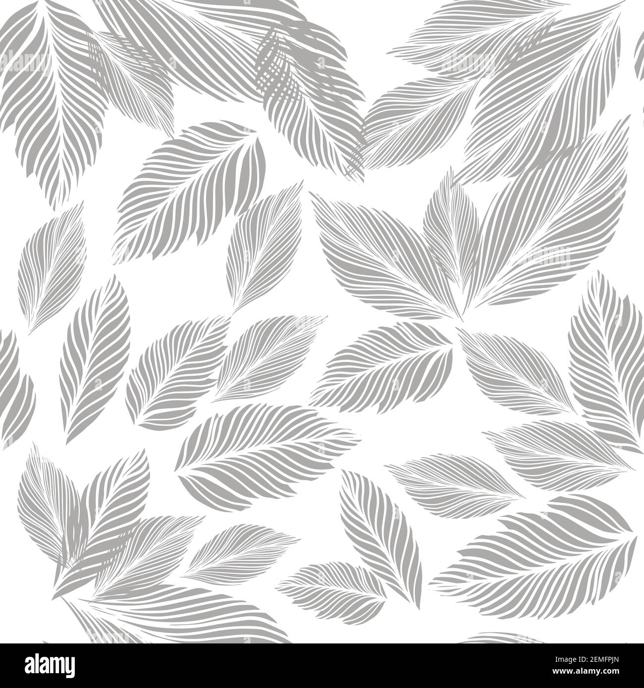 Graphic leaves seamless monochrome pattern. vector illustration Stock ...
