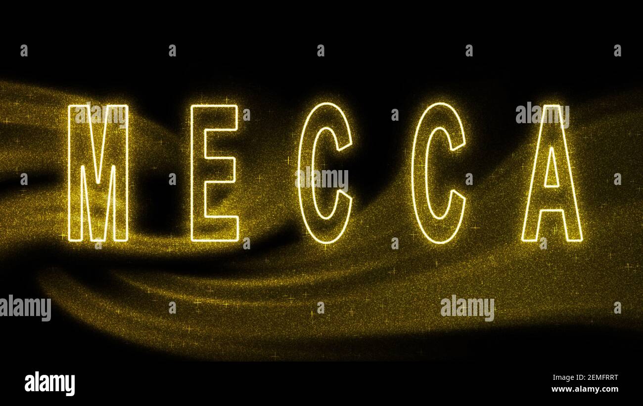 Mecca Gold glitter lettering, Mecca Tourism and travel, Creative ...