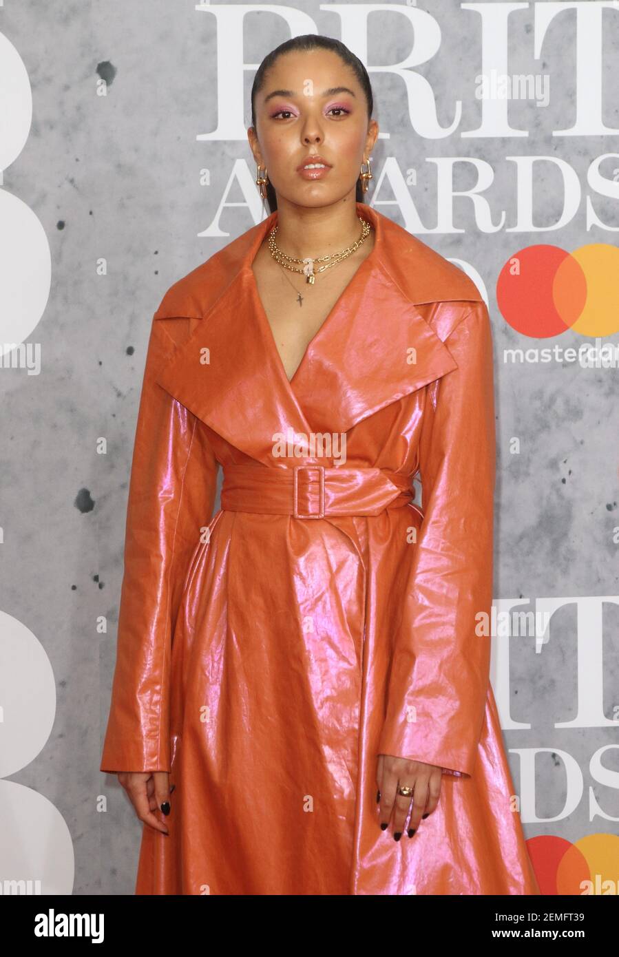 Grace Carter seen on the red carpet during The BRIT Awards 2019 at The ...