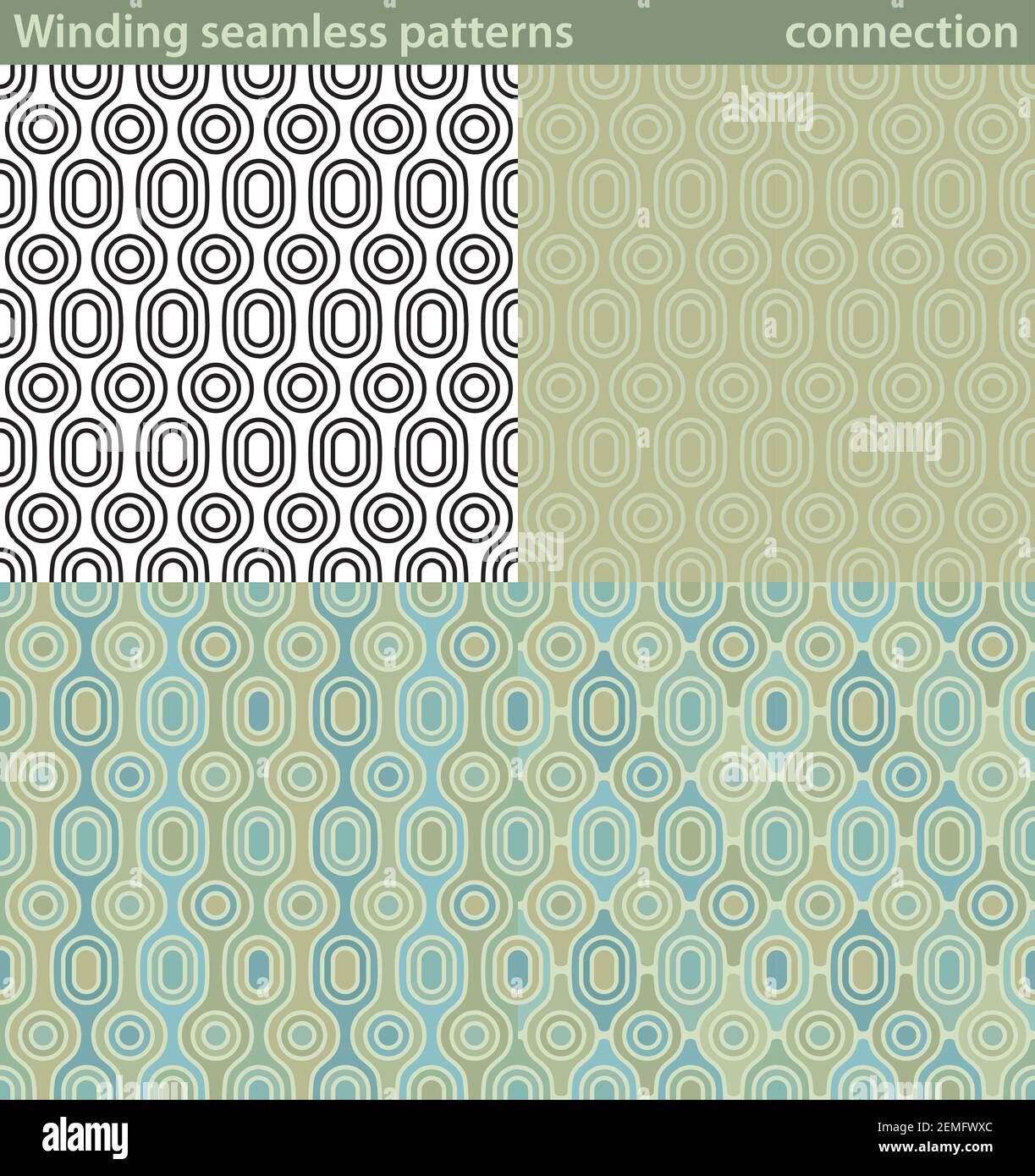 Four different versions of a seamless pattern with interconnected dots ...