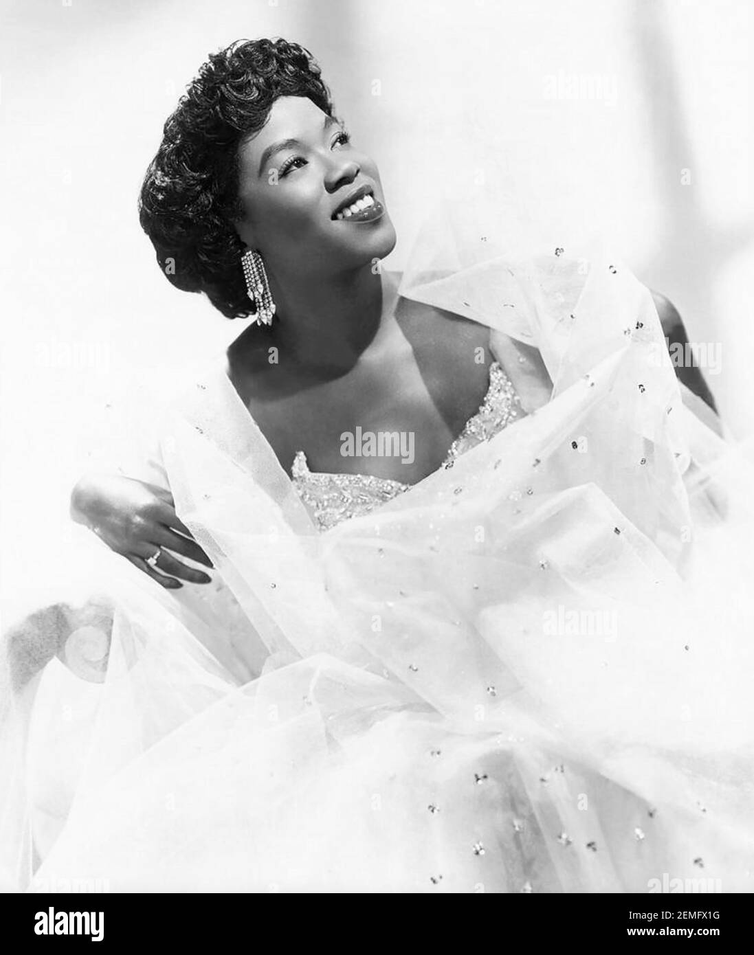 SARAH VAUGHAN (1924-1990) Promotional photo of American jazz singer ...