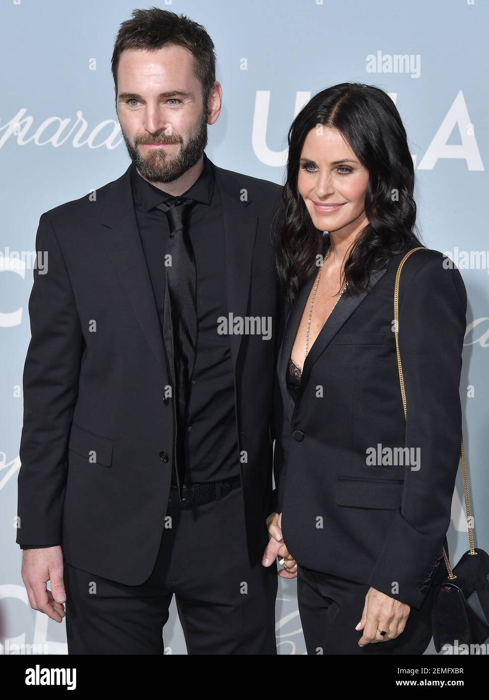 (L-R) Johnny McDaid and Courteney Cox arrives at the UCLA IoES 2019 ...