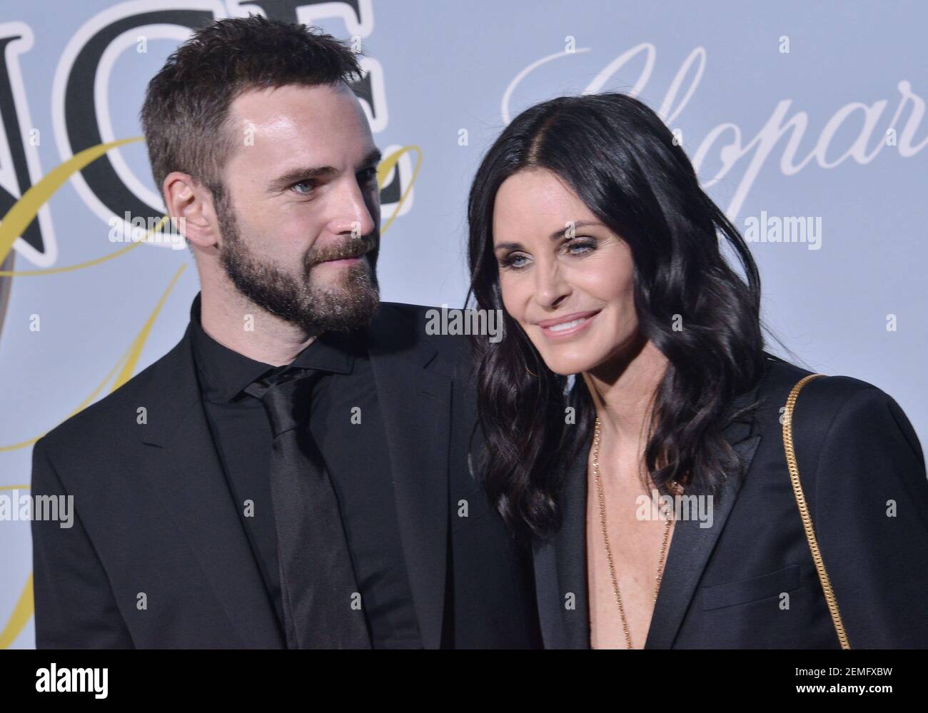 (L-R) Johnny McDaid and Courteney Cox arrives at the UCLA IoES 2019 ...