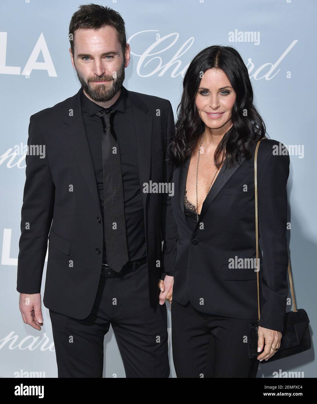 (L-R) Johnny McDaid and Courteney Cox arrives at the UCLA IoES 2019 ...