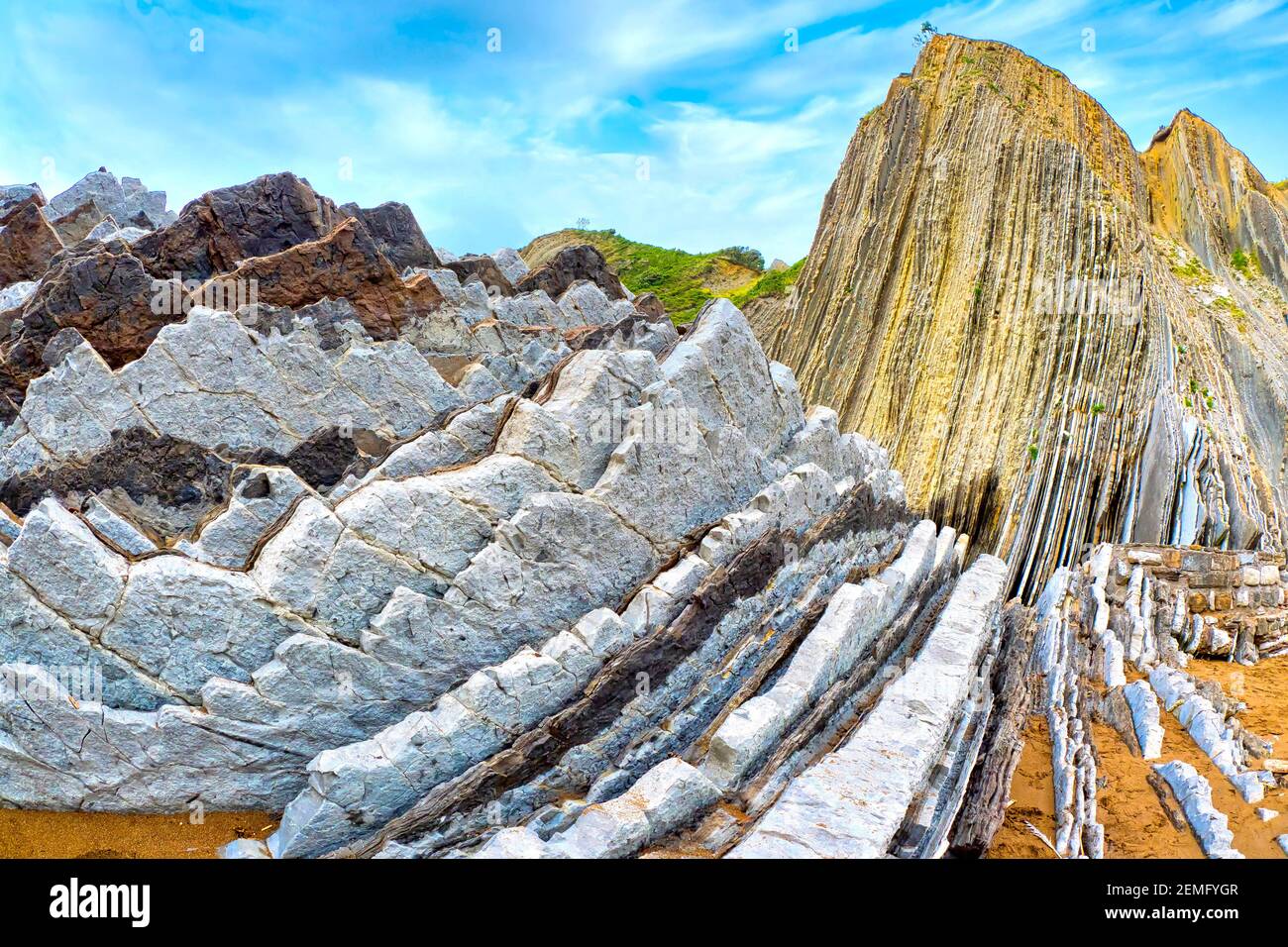 Steeply-tilted Layers of Flysch, Flysch Cliffs, Basque Coast UNESCO ...