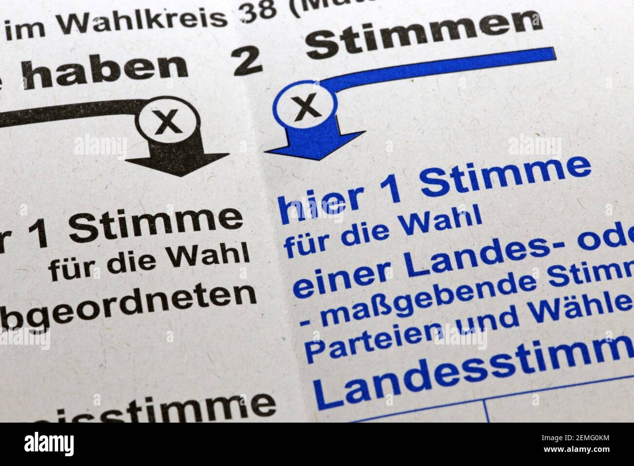 Close-up of a ballot paper for state elections in Germany Stock Photo ...