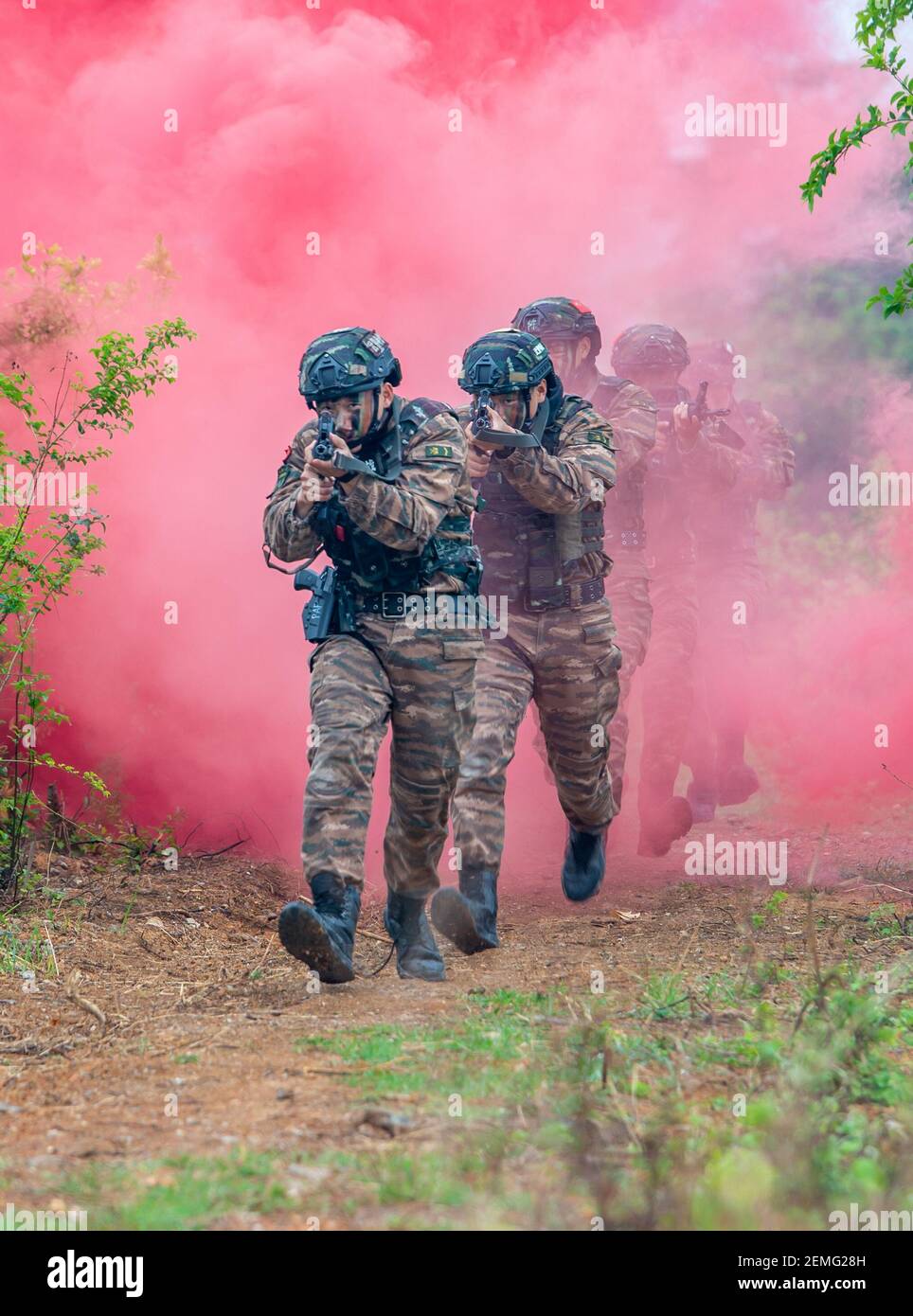 GUANGXI, CHINA - FEBRUARY 25, 2021 - Members of the Special Force of ...