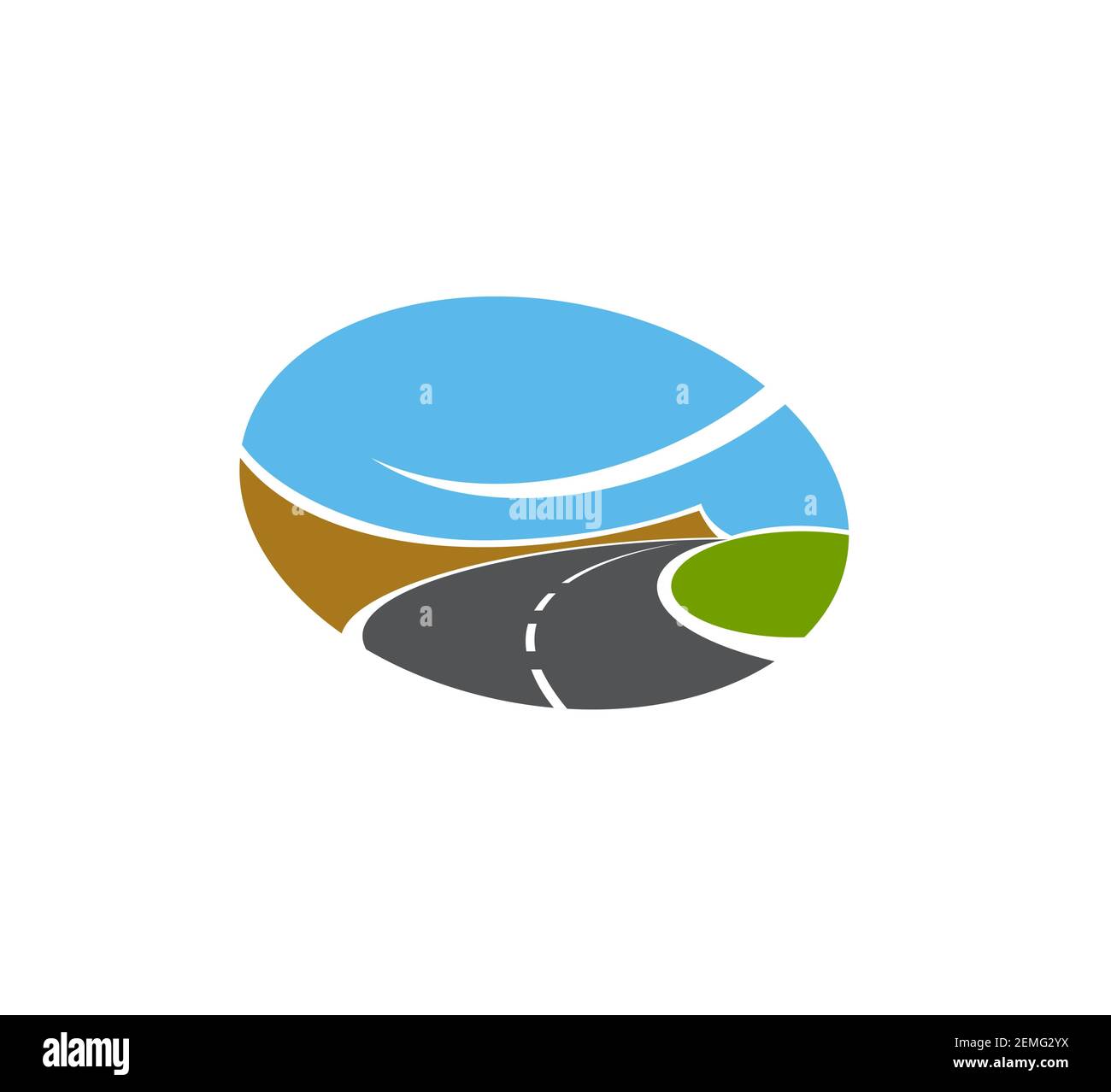 Road, pathway or highway isolated vector icon. Transport driveway ...