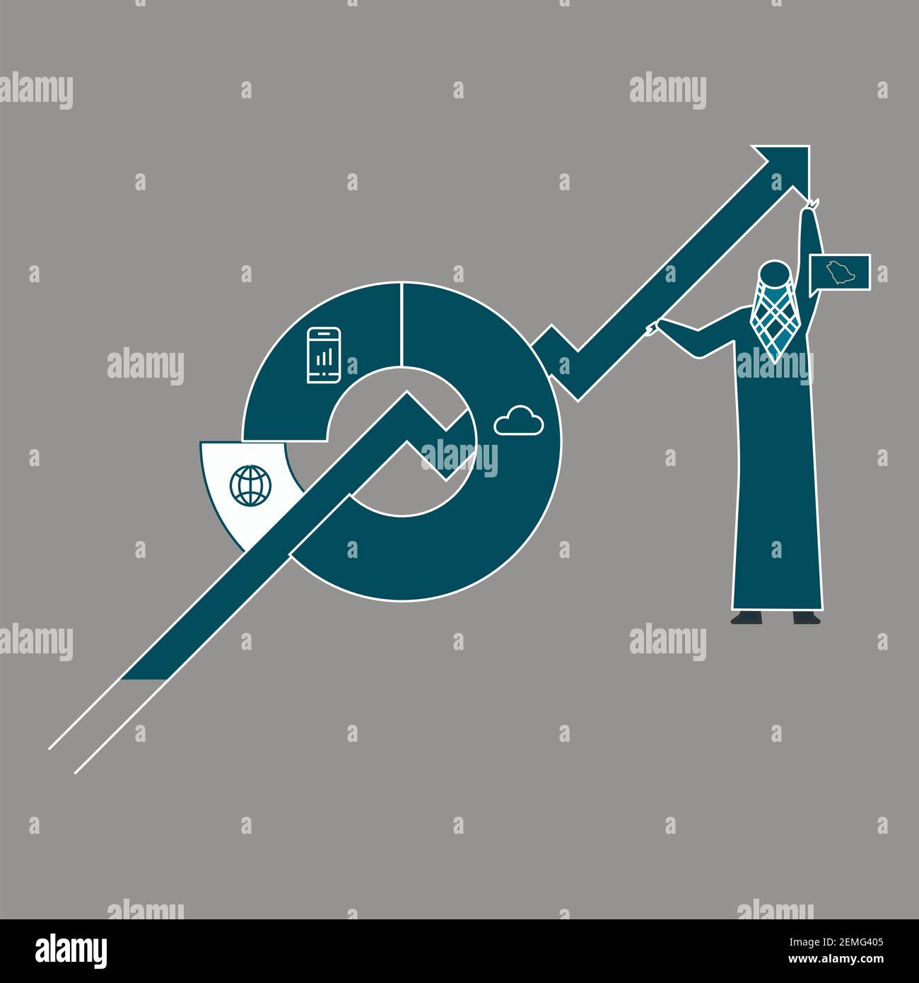 economical growth of Saudi Arabia, Saudi Man Showing the Strategy, Arab ...