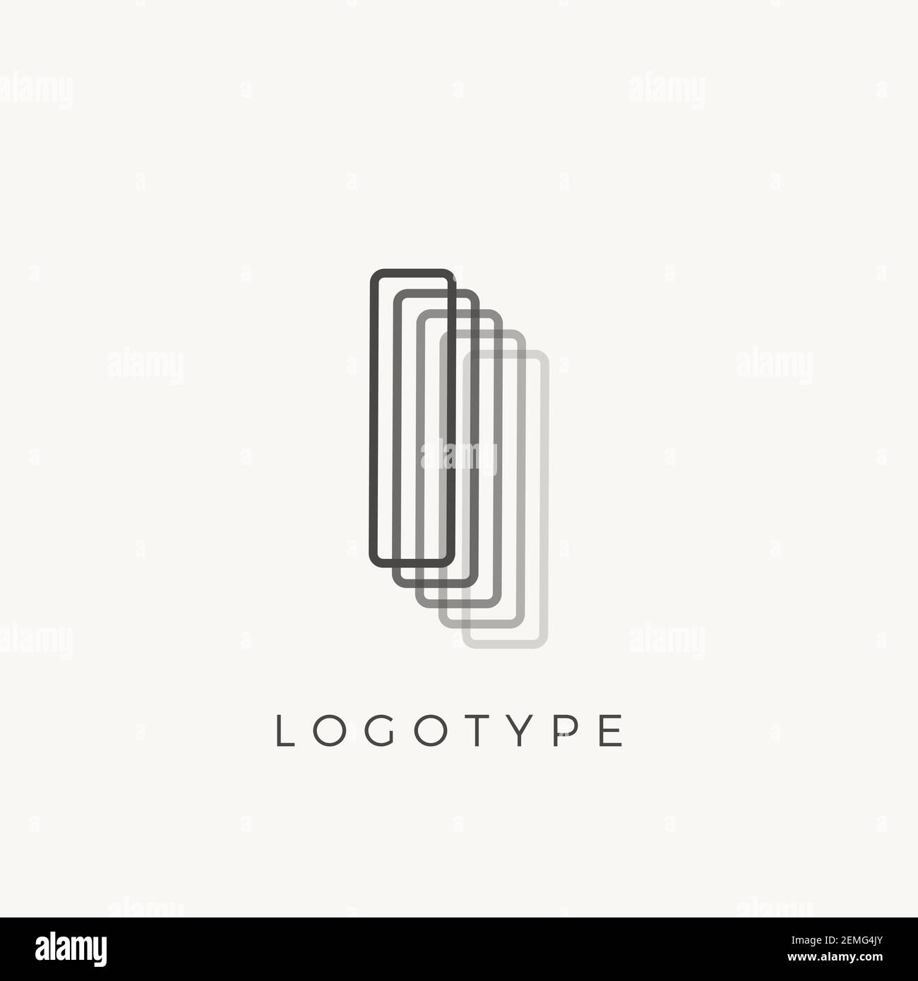 Letter I of outline stripes, blend effect letter for monogram and logo ...