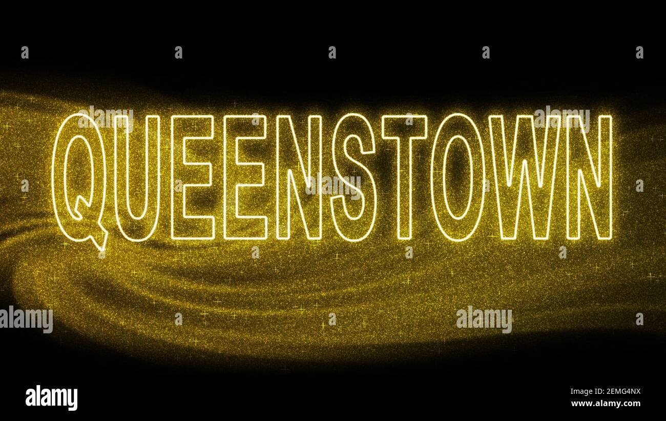 Queenstown Gold glitter lettering, Queenstown Tourism and travel ...