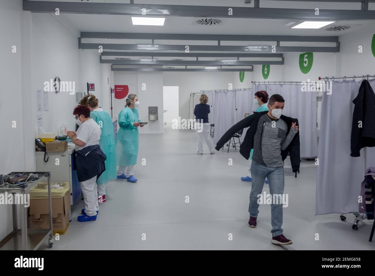 Milan, Italy. 25th Feb, 2021. Milan. Hospital in Fiera Astrazeneca ...