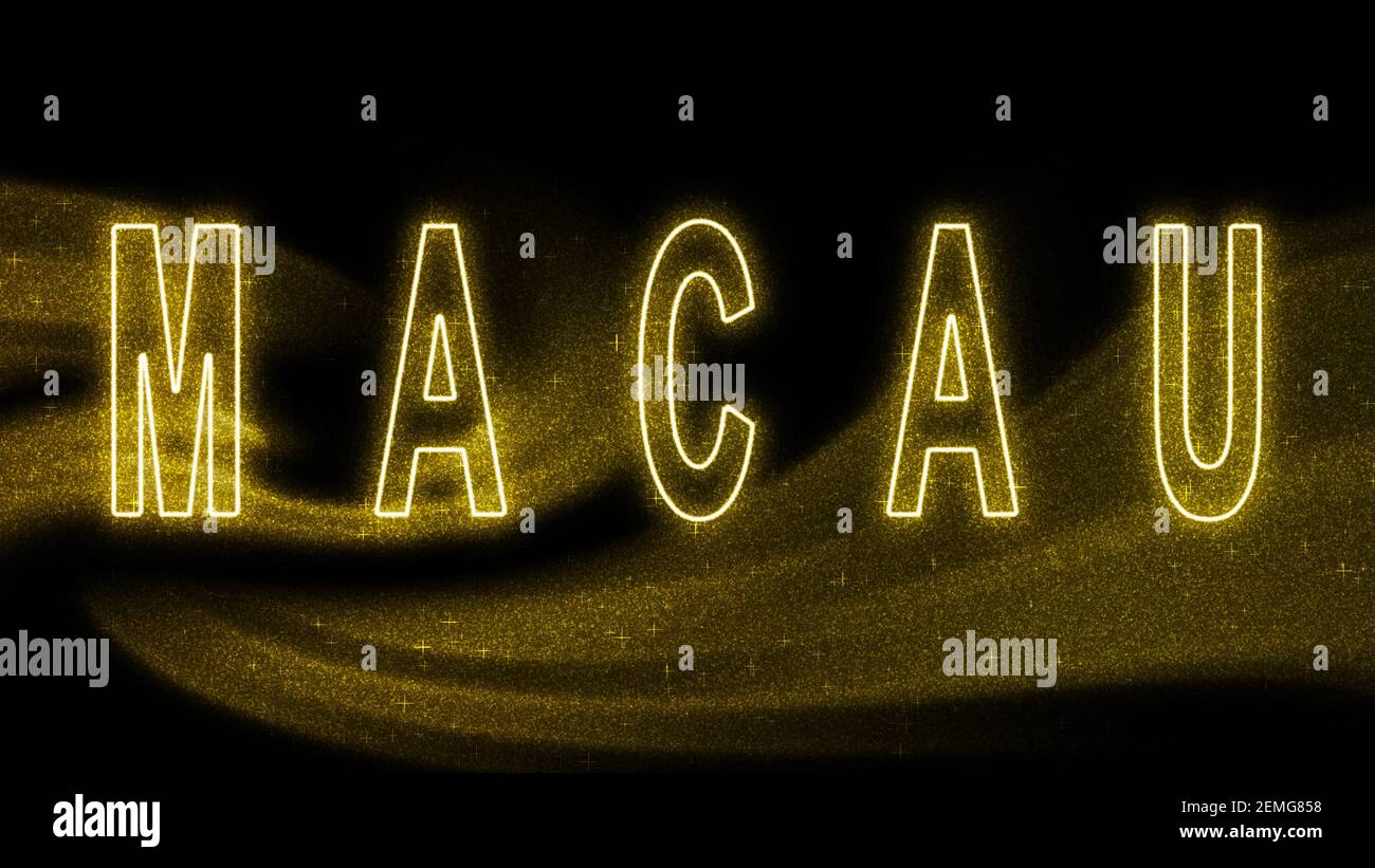 Macau Gold glitter lettering, Macau Tourism and travel, Creative ...