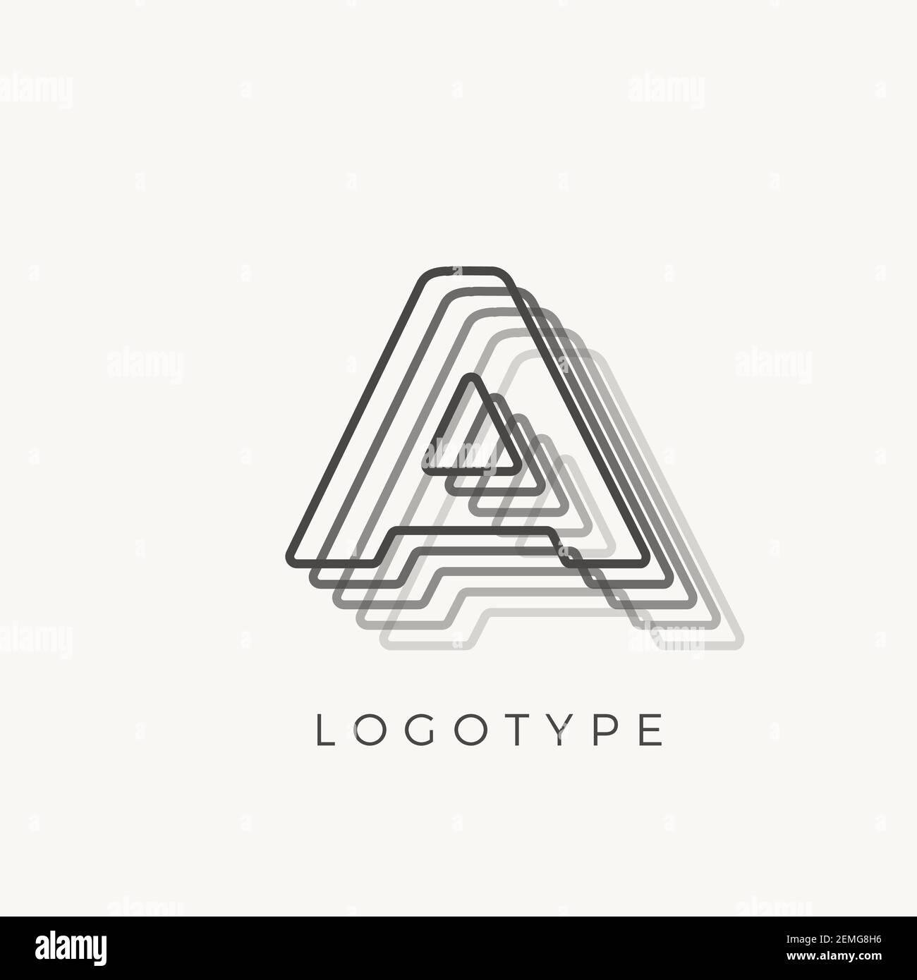 Letter A of outline stripes, blend effect letter for monogram and logo ...