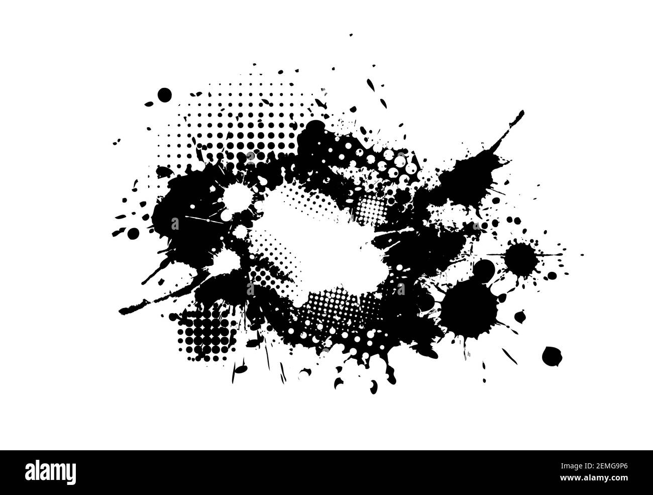 Frame of blots. Grunge Design Element. Brush Strokes. Vector ...