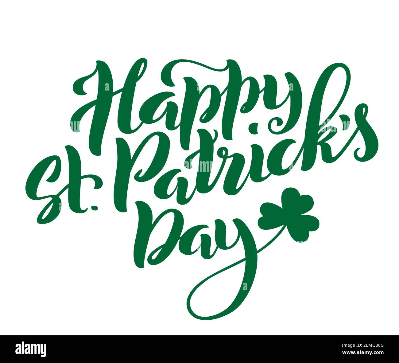 Happy St. Patricks Day card. Template poster with handwritten lettering ...
