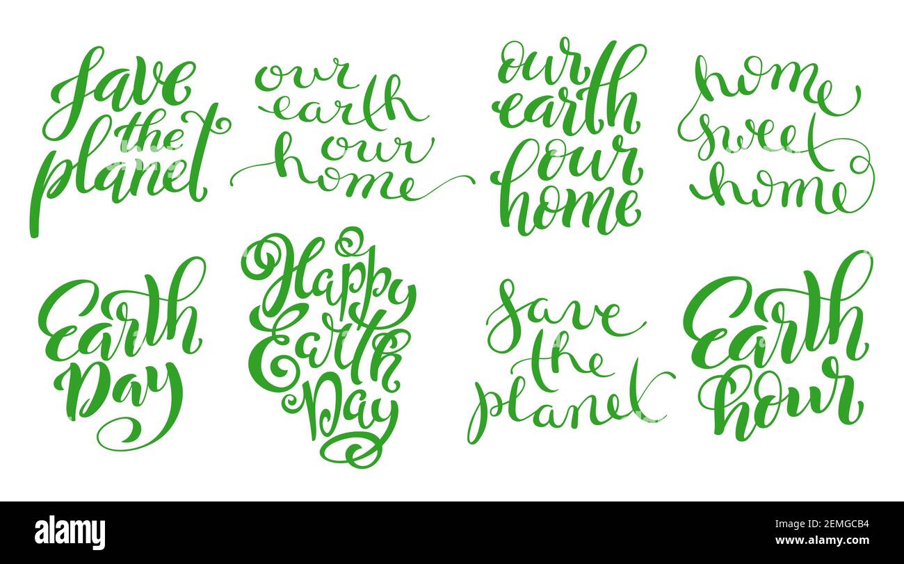 Set of quotes for Earth day. Template for poster with handdrawn ...