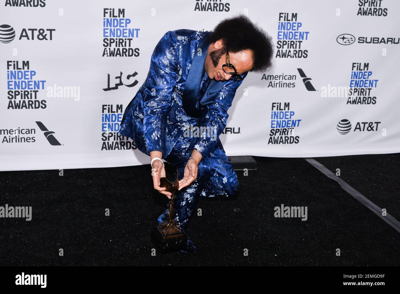 Boots Riley in the press room at the 34th Film Independent Spirit ...