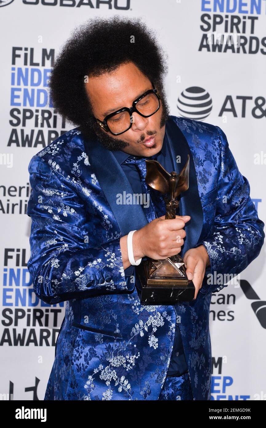 Boots Riley in the press room at the 34th Film Independent Spirit ...