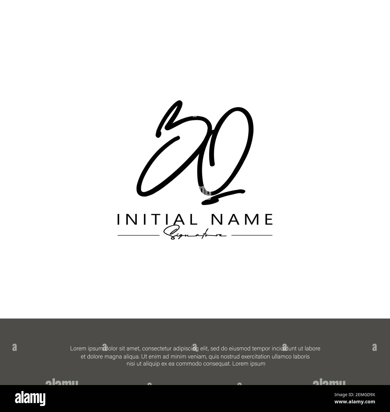B Q BQ Initial letter handwriting and signature logo. Beauty vector ...