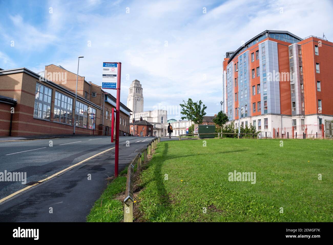 Leeds – 31 July 2017 : The Parkinson Tower, Eldon Court halls and Leeds ...