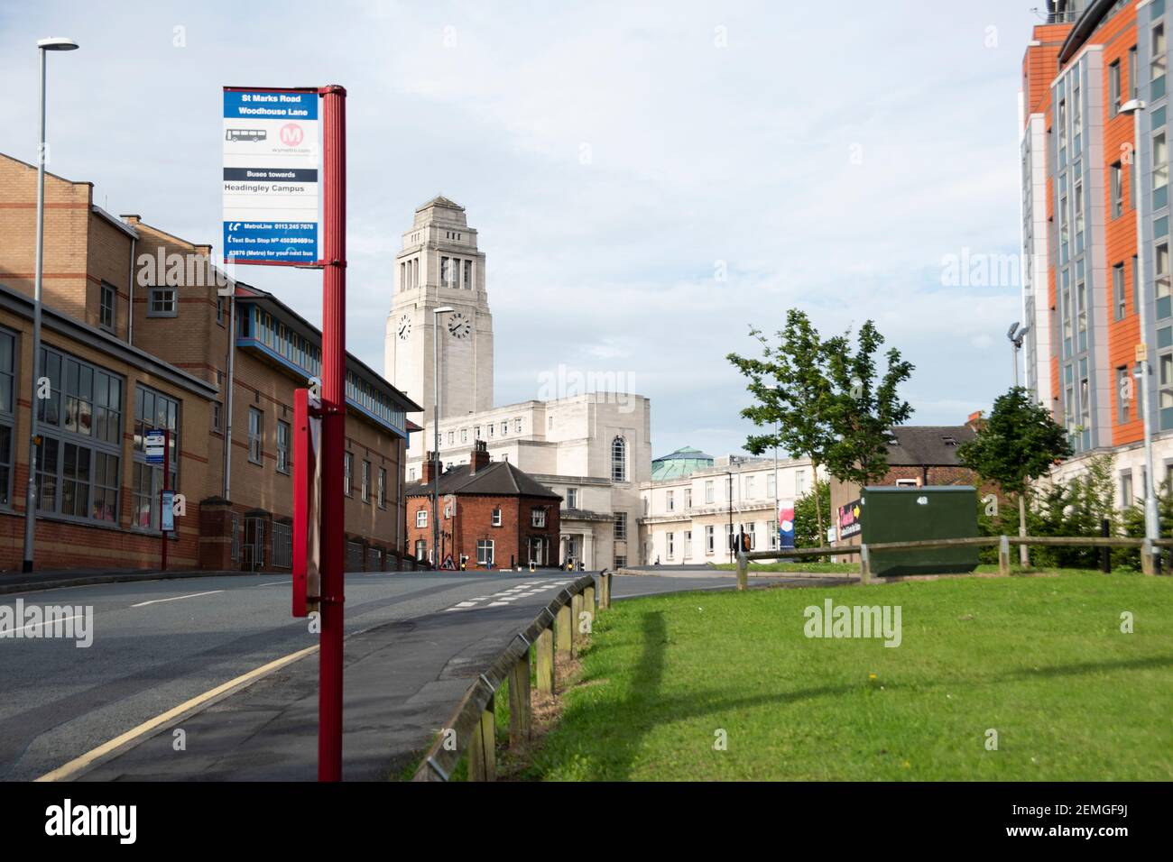 Leeds – 31 July 2017 : The Parkinson Tower, Eldon Court halls and Leeds ...