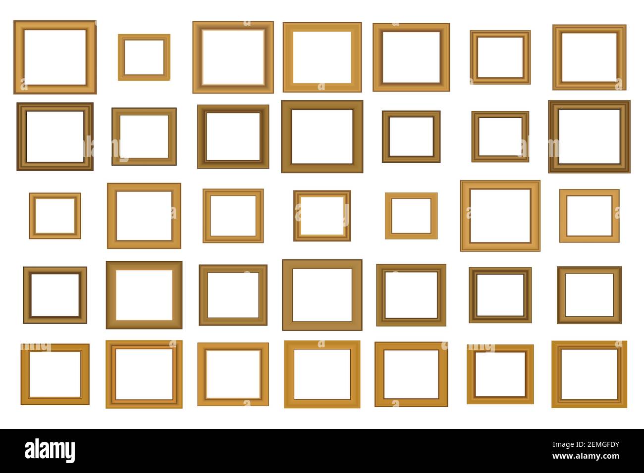 Big set of squared vintage wooden frame for your design. Vintage cover ...