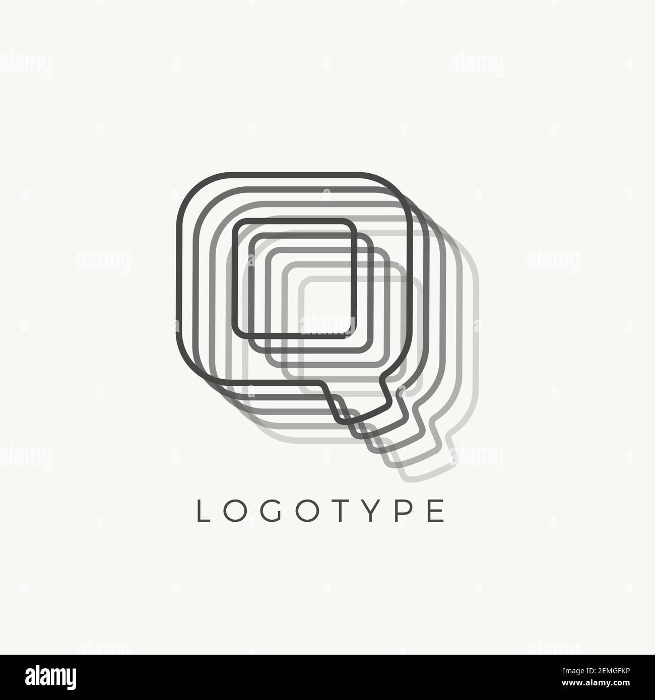 Letter Q of outline stripes, blend effect letter for monogram and logo ...