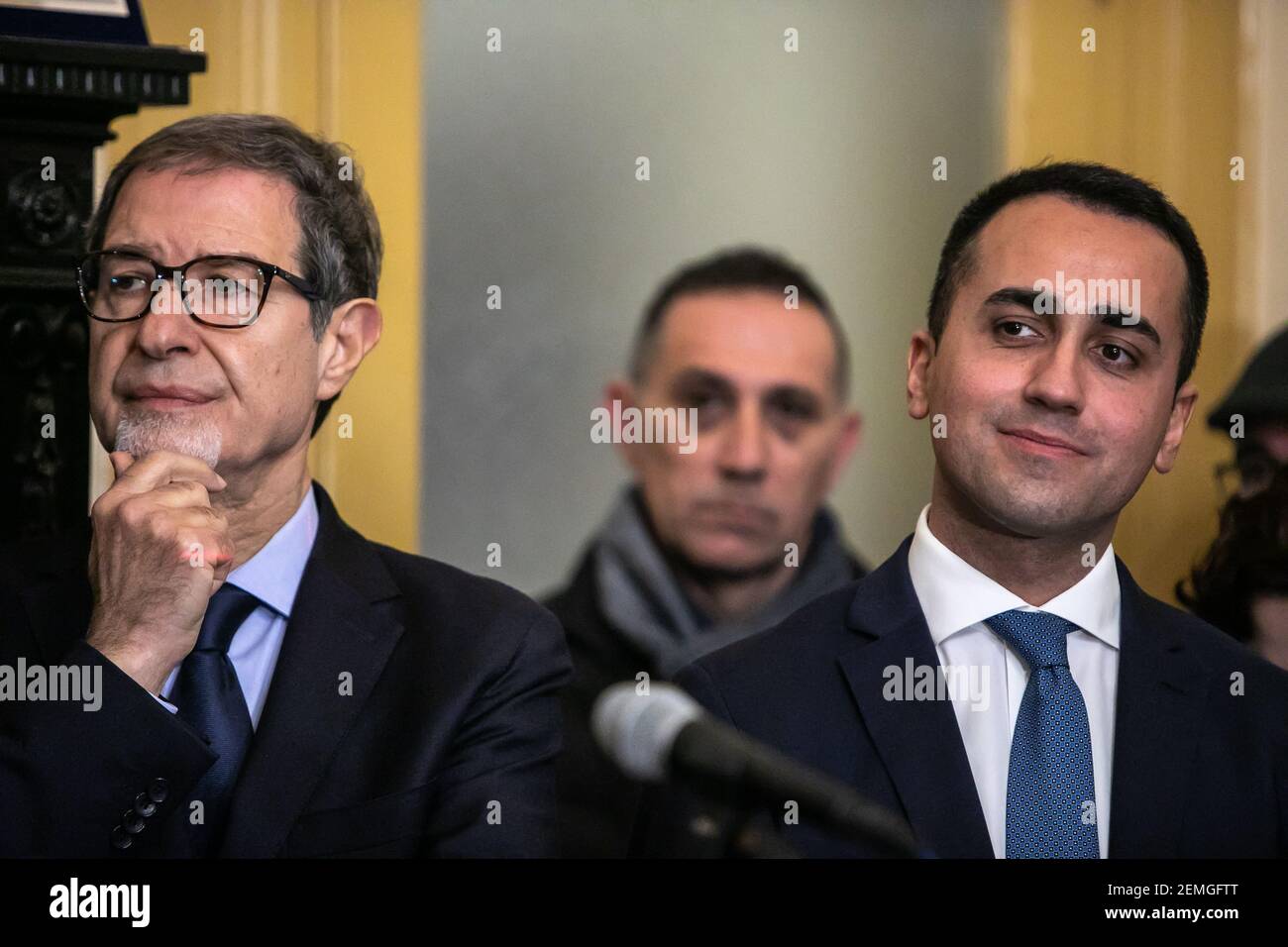 Nello Musumeci, Governatore of Sicily and Luigi Di Maio, Minister of ...