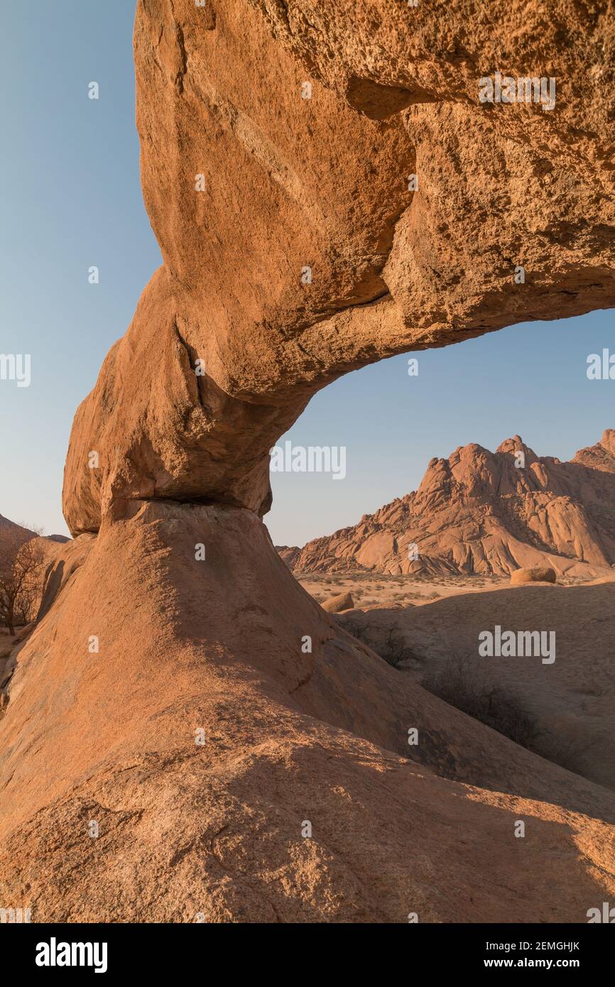 Rock Arch at Spitzkoppe mountain area, Erongo, Namibia, Africa Stock ...