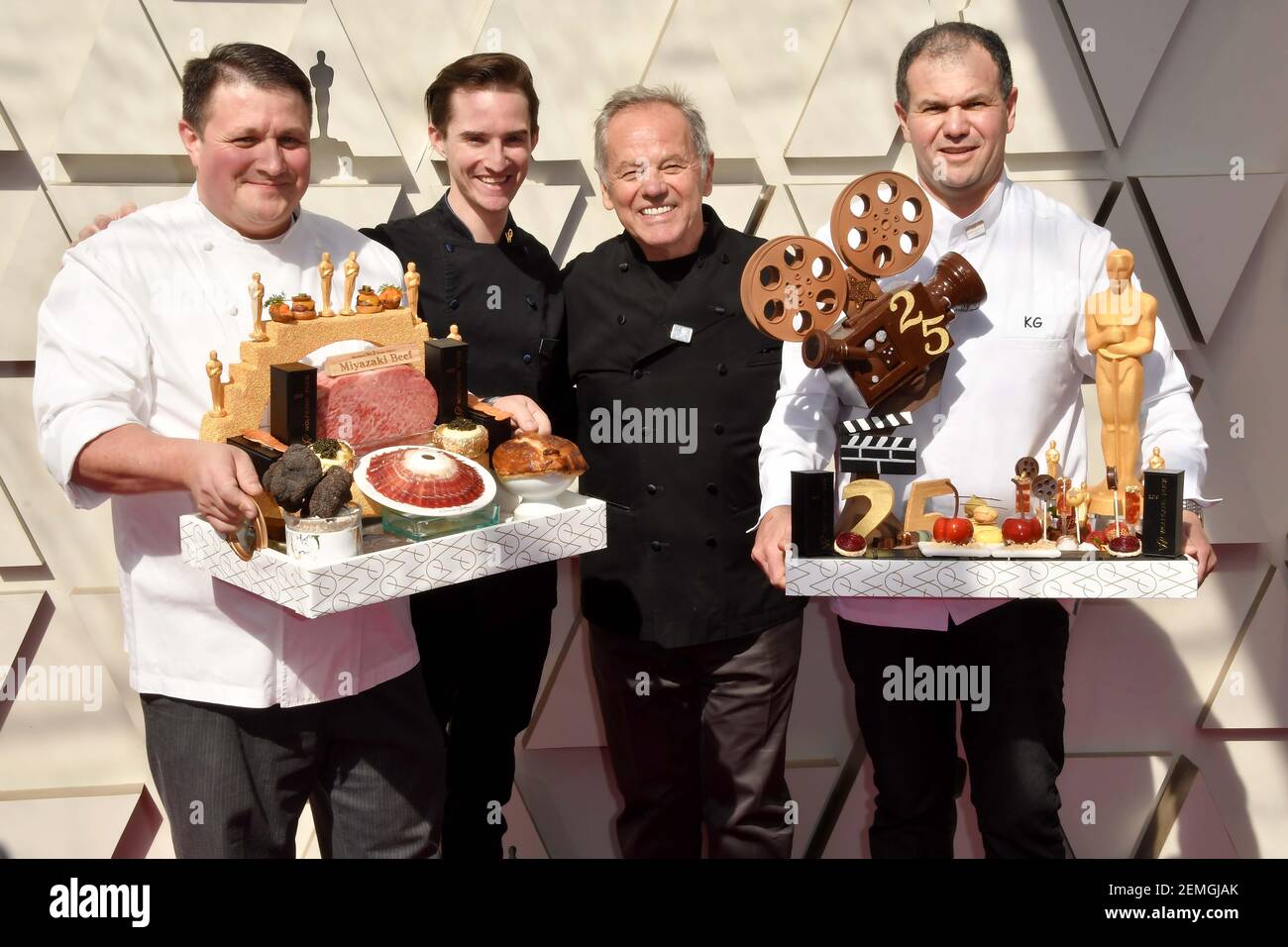 Chef Wolfgang Puck walking on the red carpet at the 91st Academy Awards ...