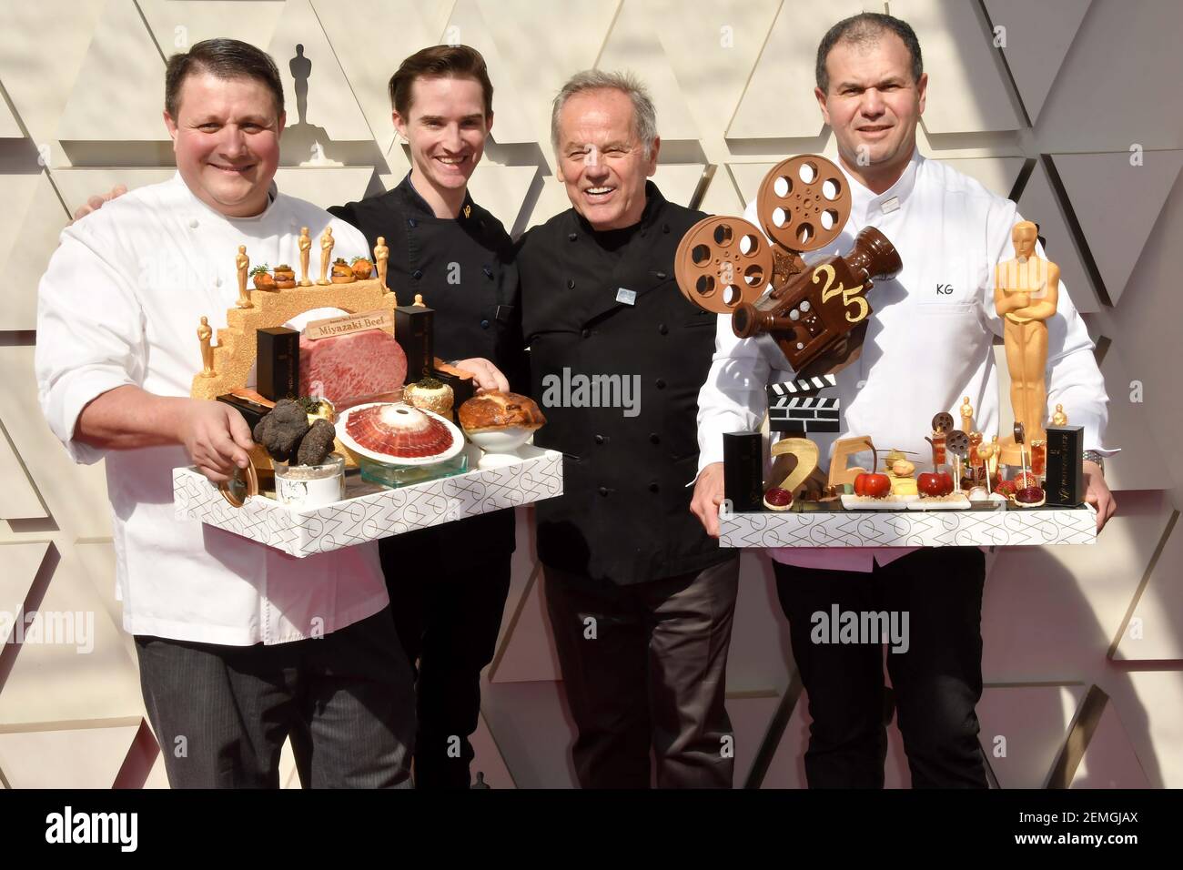 Chef Wolfgang Puck walking on the red carpet at the 91st Academy Awards ...