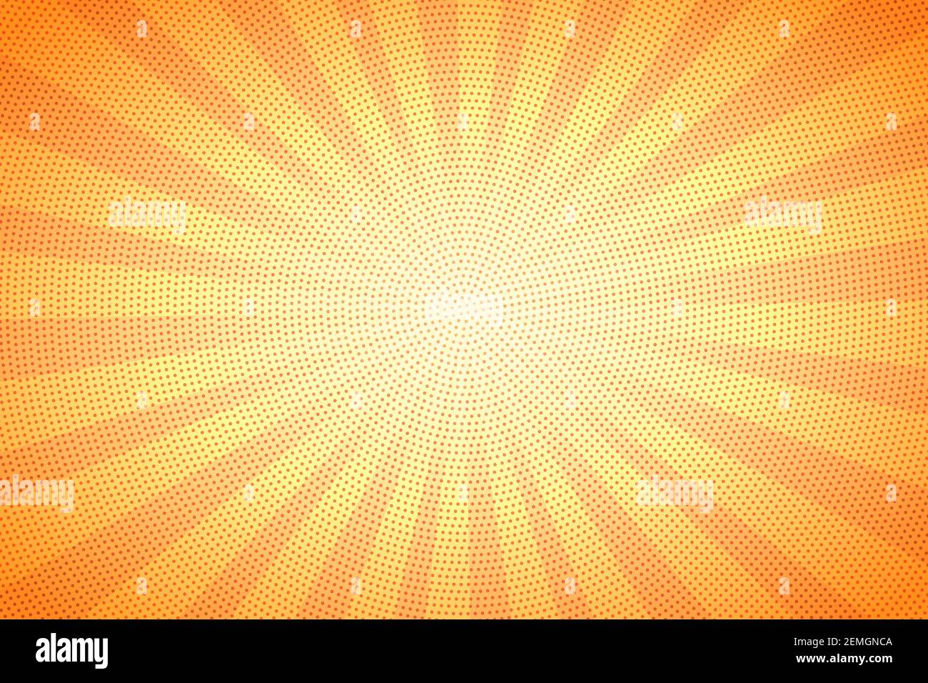 Pop art colorful comics book magazine cover. Round orange background ...