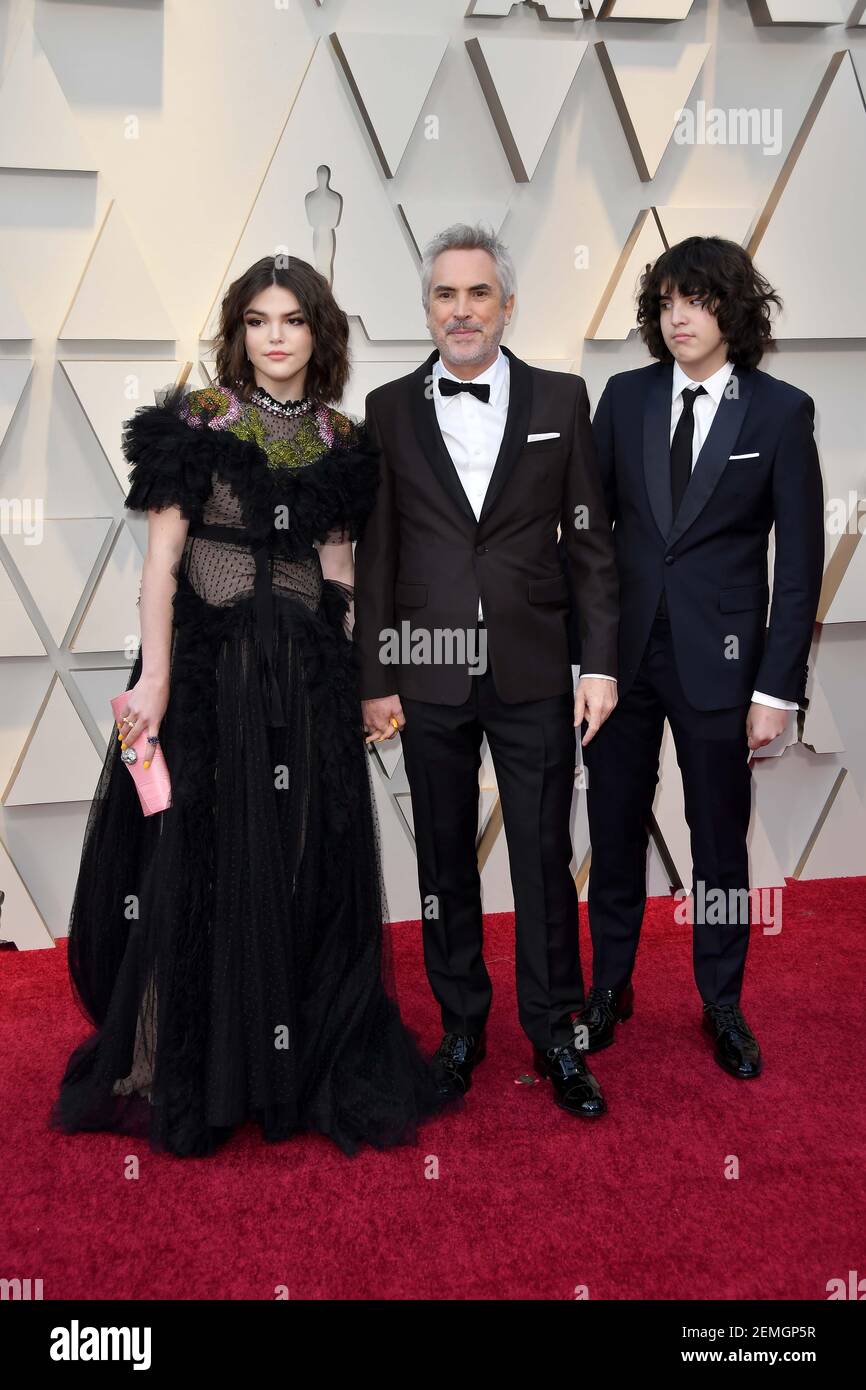 Alfonso Cuaron, daughter Tess Cuaron and son Olmo Cuaron walking on the ...