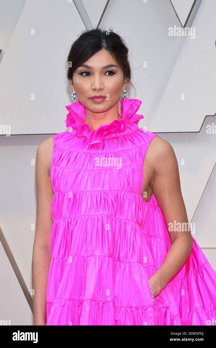 Gemma Chan walking on the 2019 Oscars red carpet at the 91st Academy ...