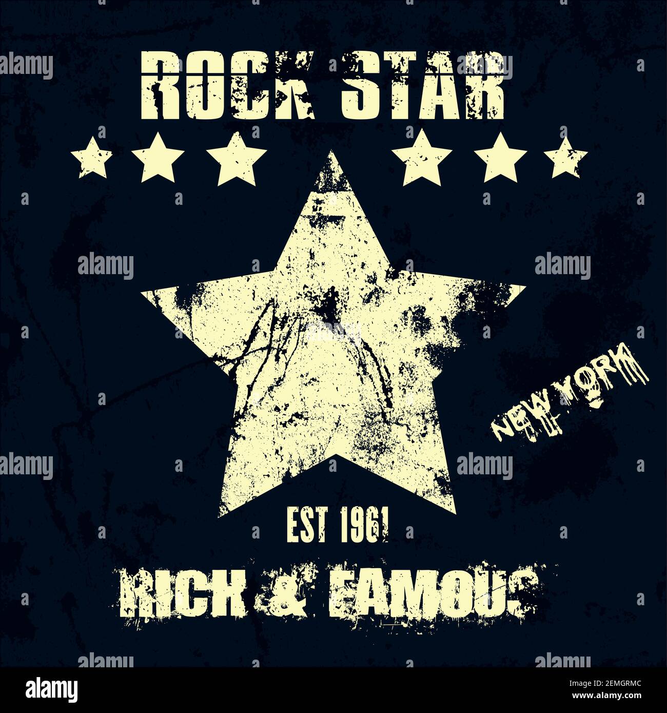 Vector hipster retro badge, label, logo ROCK STAR for poster, flyer or ...
