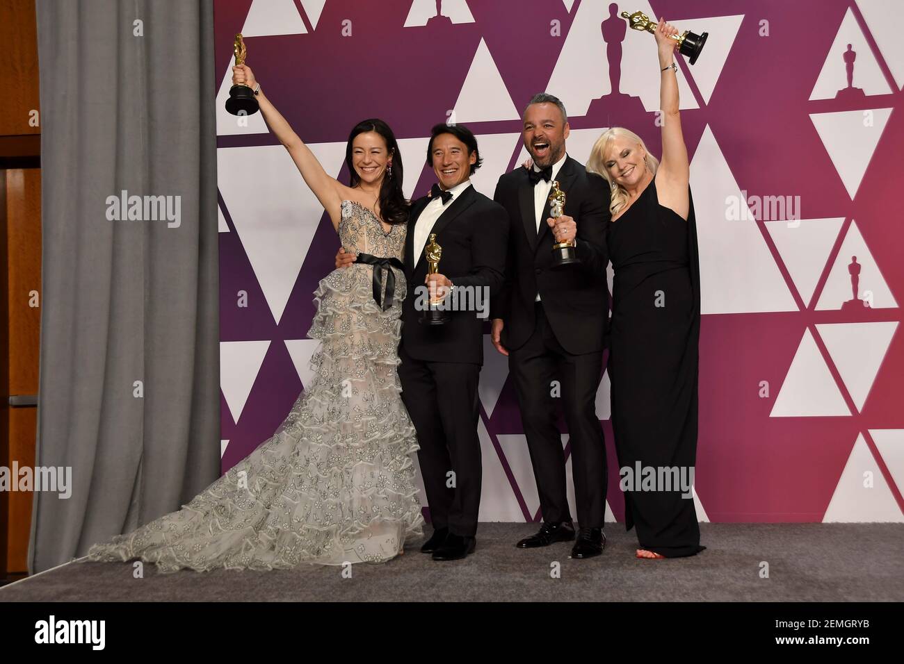 The producers of 'Free Solo', Elizabeth Chai Vasarhelyi, Jimmy Chin ...