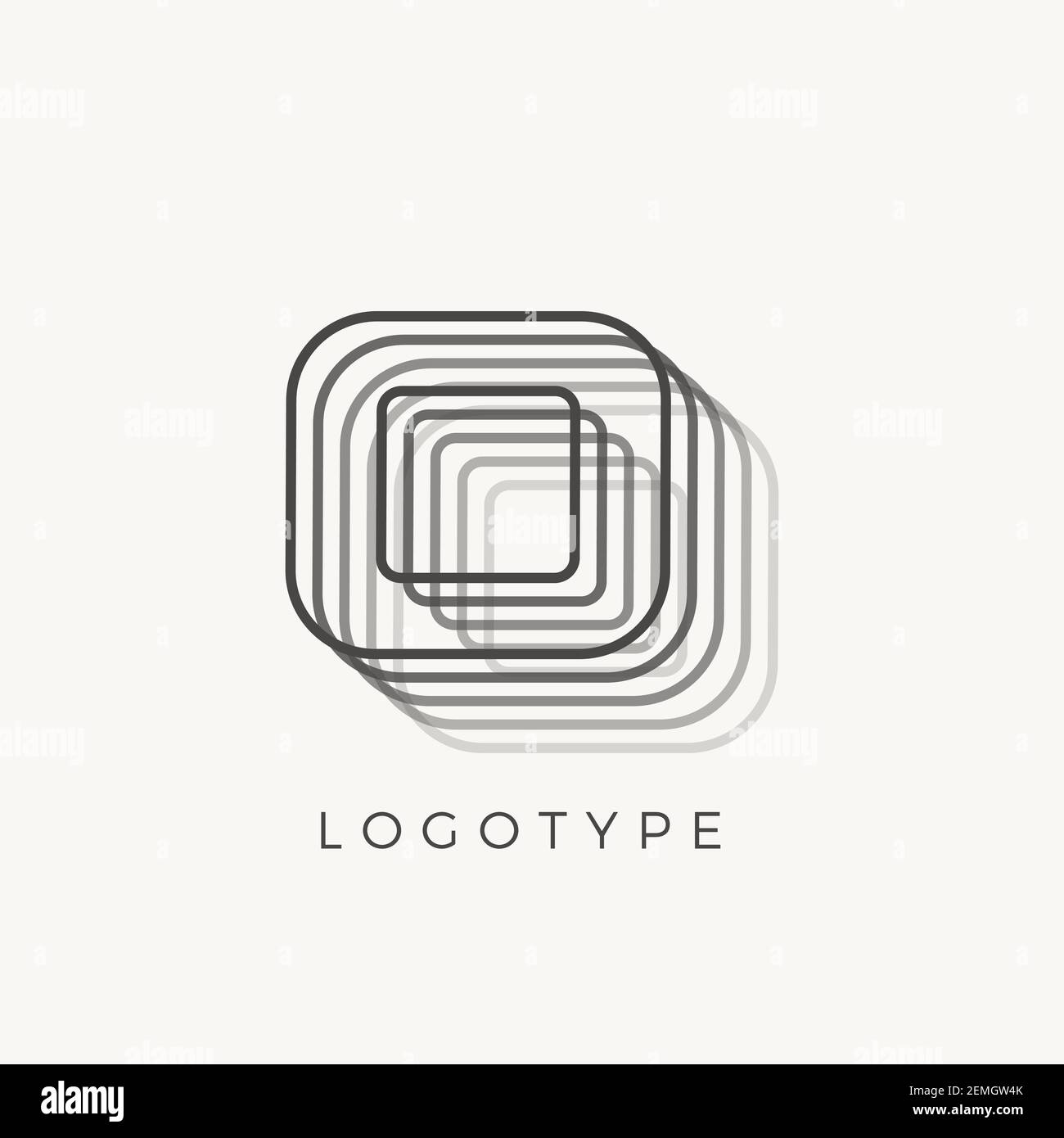 Letter O of outline stripes, blend effect number O for monogram and ...