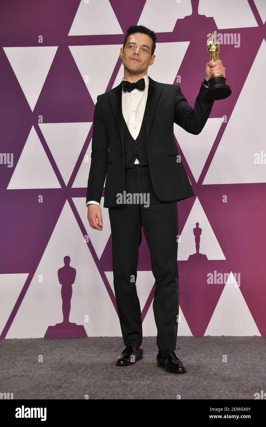 Best Actor winner for 'Bohemian Rhapsody' Rami Malek posing in the ...