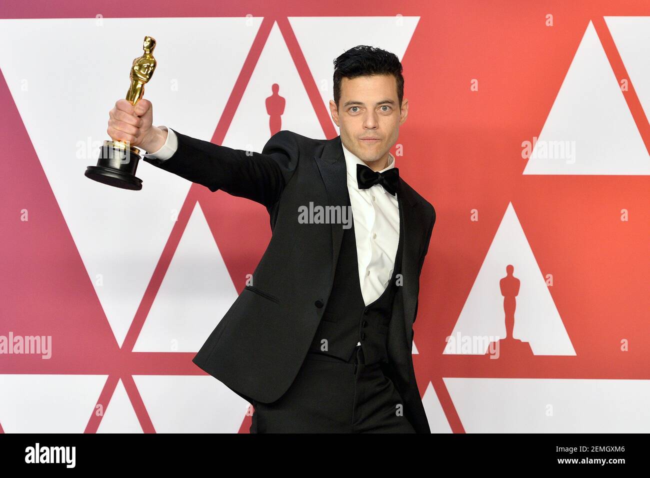 Best Actor winner for 'Bohemian Rhapsody' Rami Malek poses in the Press ...