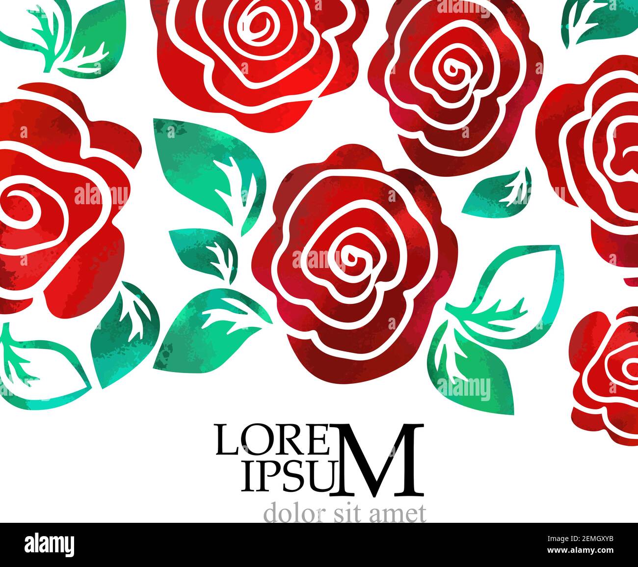 A background with simple roses. Vector illustration Stock Vector Image ...